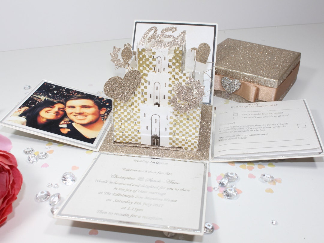 Castle Exploding Box Wedding Invitation - Etsy