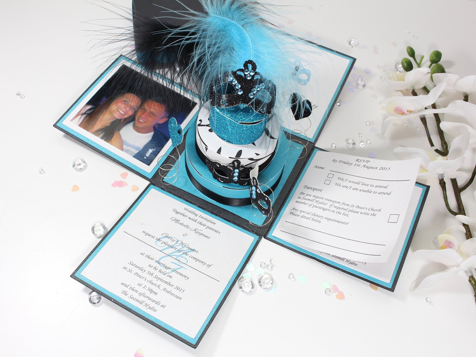 Masquerade Round Cake Exploding Box Wedding Invitation - Etsy