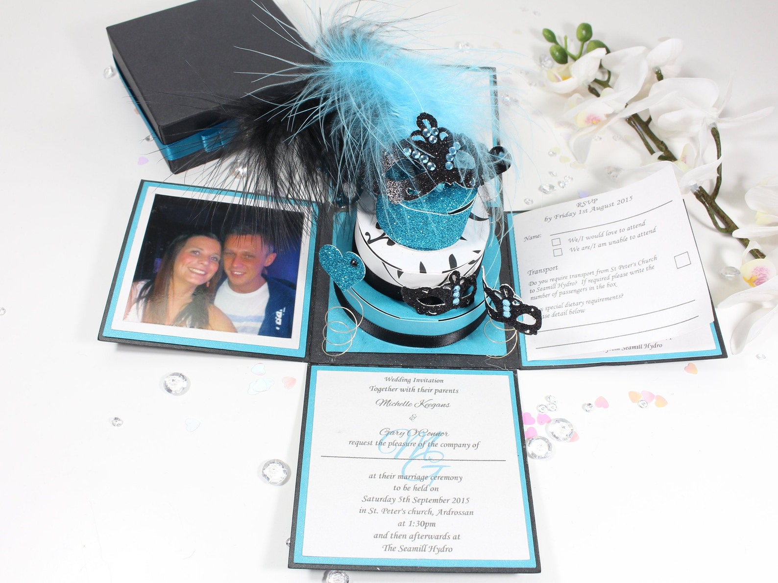 Masquerade Round Cake Exploding Box Wedding Invitation - Etsy