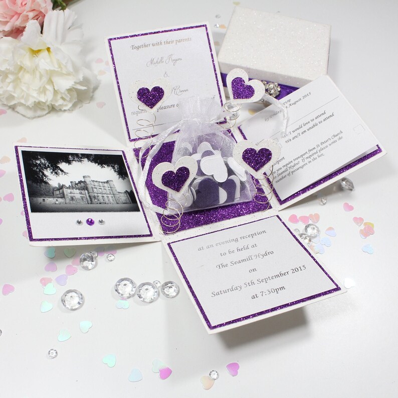 Confetti Exploding Box Wedding Invitation | Etsy