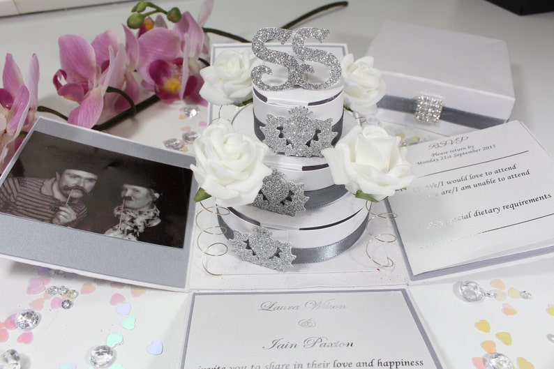 Round Cake Exploding Box Wedding Invitation | Etsy