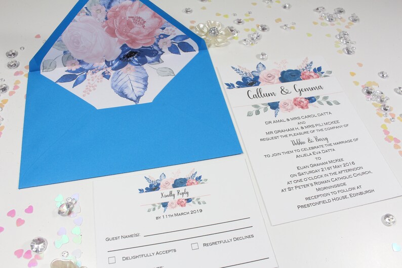 A6 Floral Printed Wedding Invitation - Etsy
