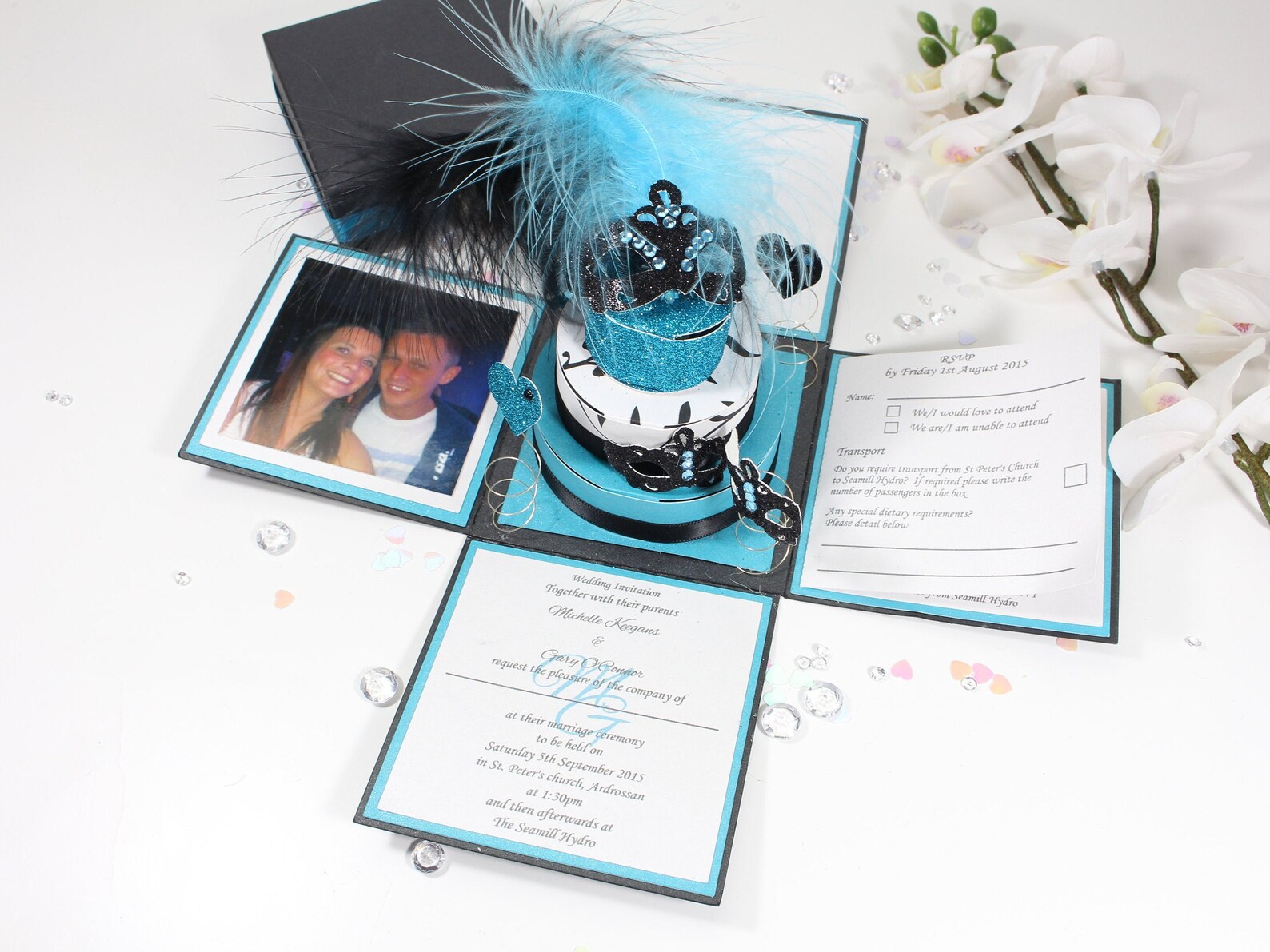 Masquerade Round Cake Exploding Box Wedding Invitation - Etsy