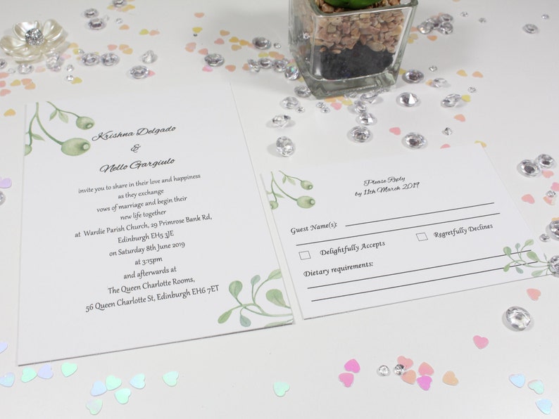 A6 Printed Wedding Invitation - Etsy