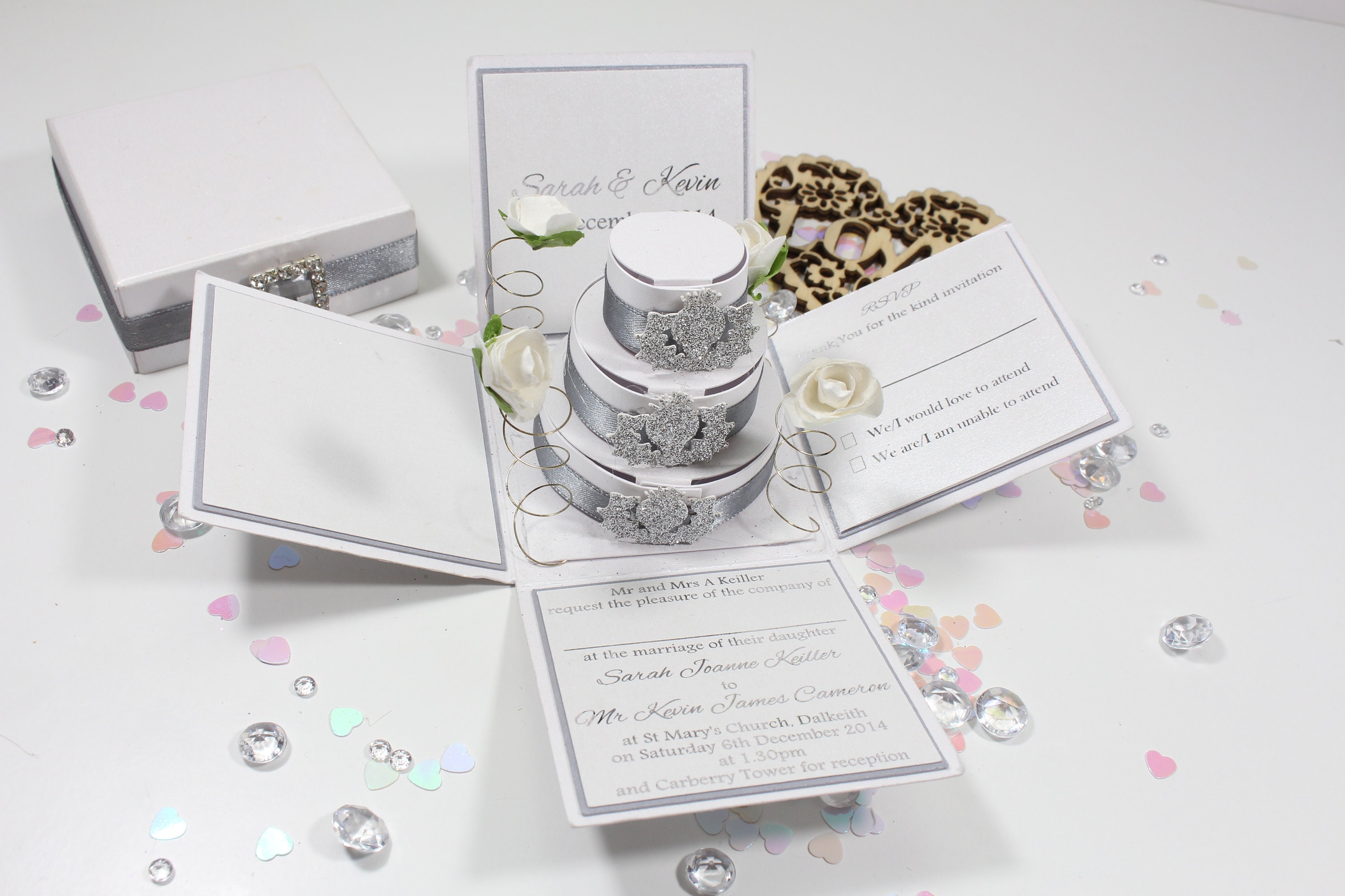 Round Cake Exploding Box Wedding Invitation | Etsy