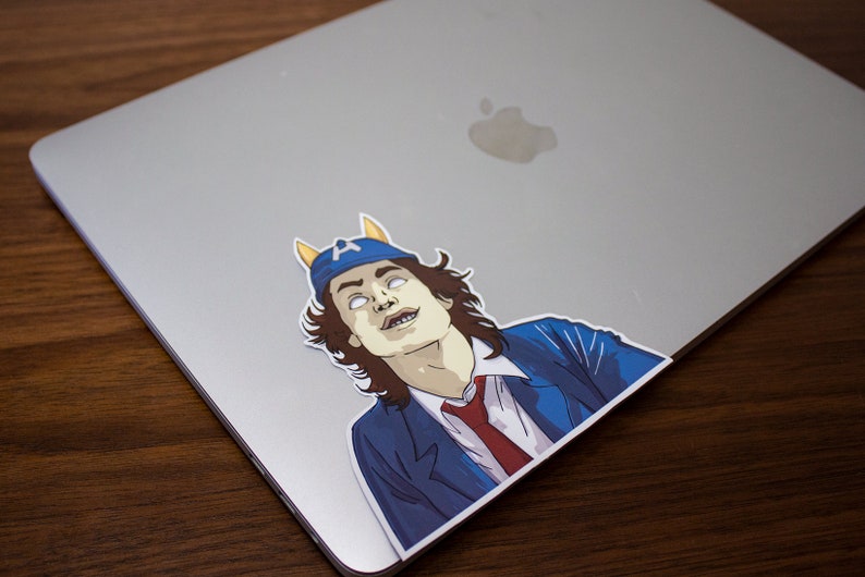 Angus Young Sticker AC/DC Sticker / Classic Rock Stickers / - Etsy