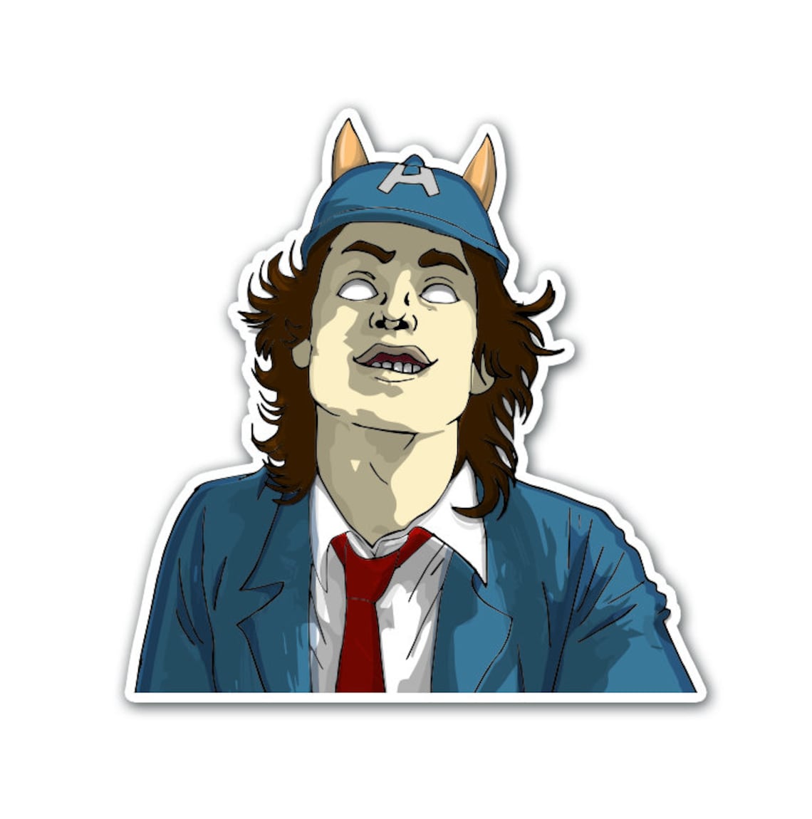Angus Young Sticker AC/DC Sticker / Classic Rock Stickers / - Etsy