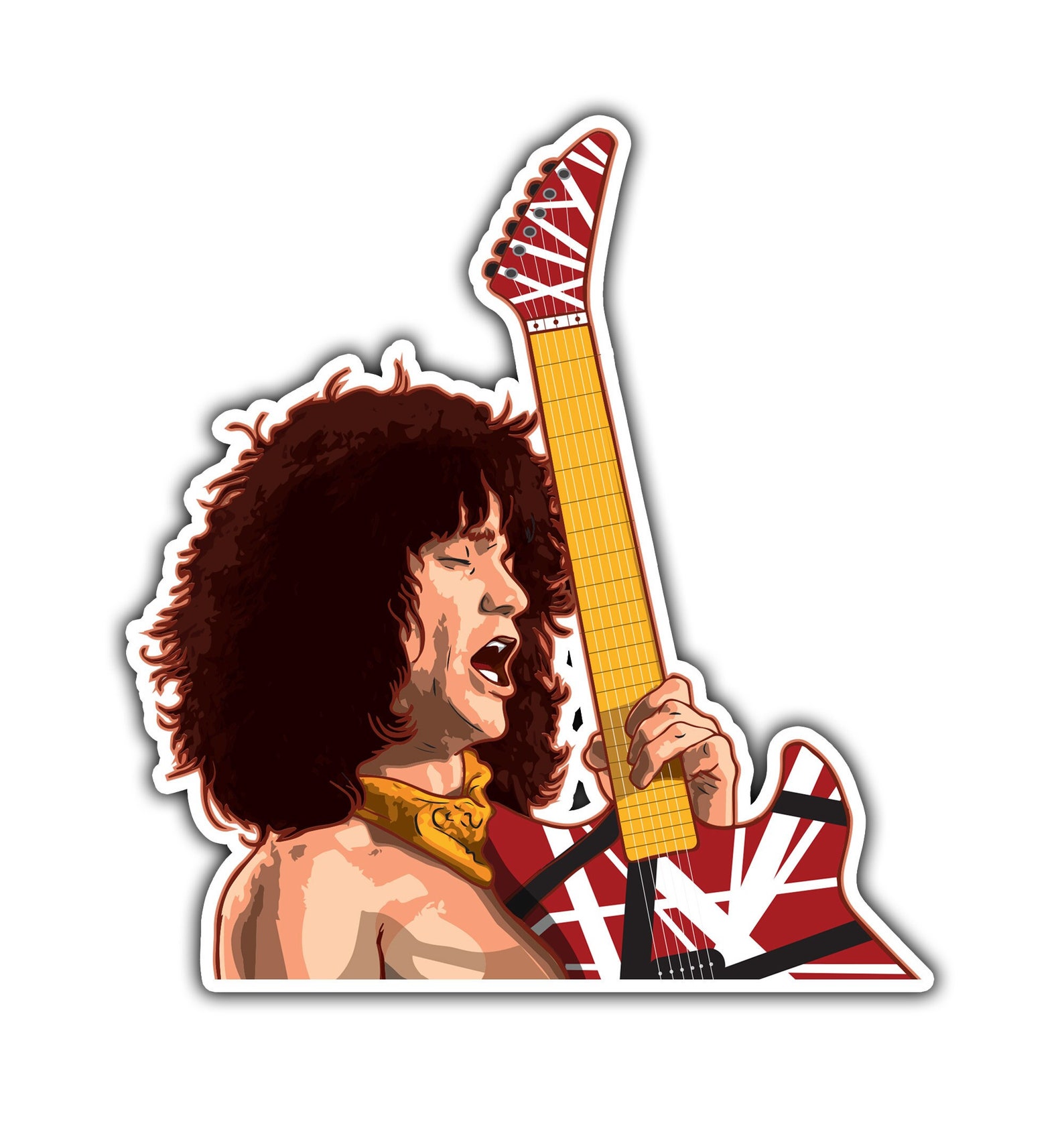 Eddie Van Halen Sticker - Birthday Gift / Classic Rock Stickers / Metal ...