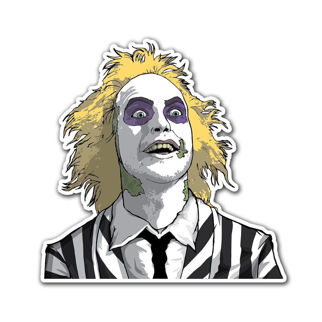 Beetlejuice Sticker - Halloween Gift / Laptop Sticker / Halloween ...