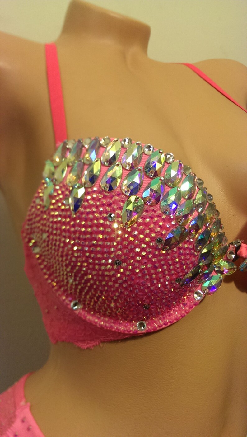 Pink Diamond Fantasy Bling Bra Panty Set Edc Rave Etsy