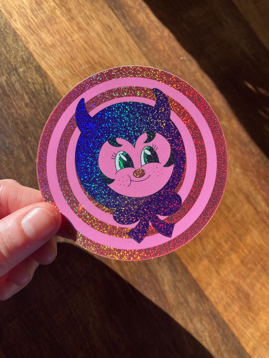 Holographic Sticker Cute Devil - Etsy