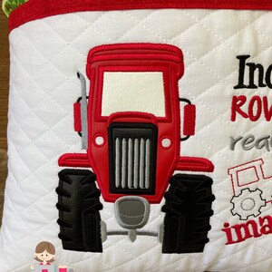 Tractor Reading Pillow-personalized-pocket for Book-book Pillow-pocket ...