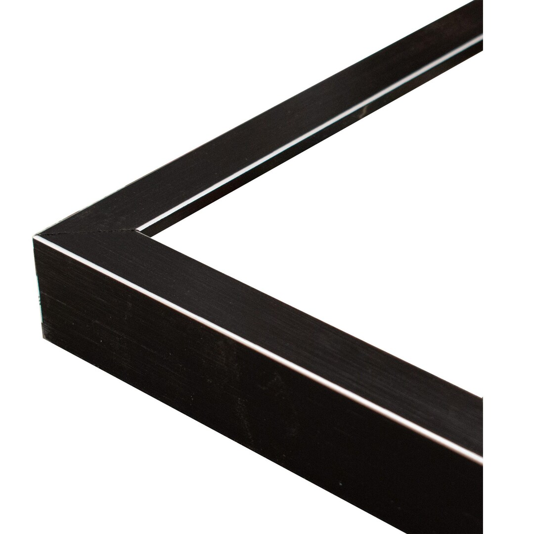 Textured Glossy Black With Silver/white Lines 3/4" Picture Frame. 4x6 ...