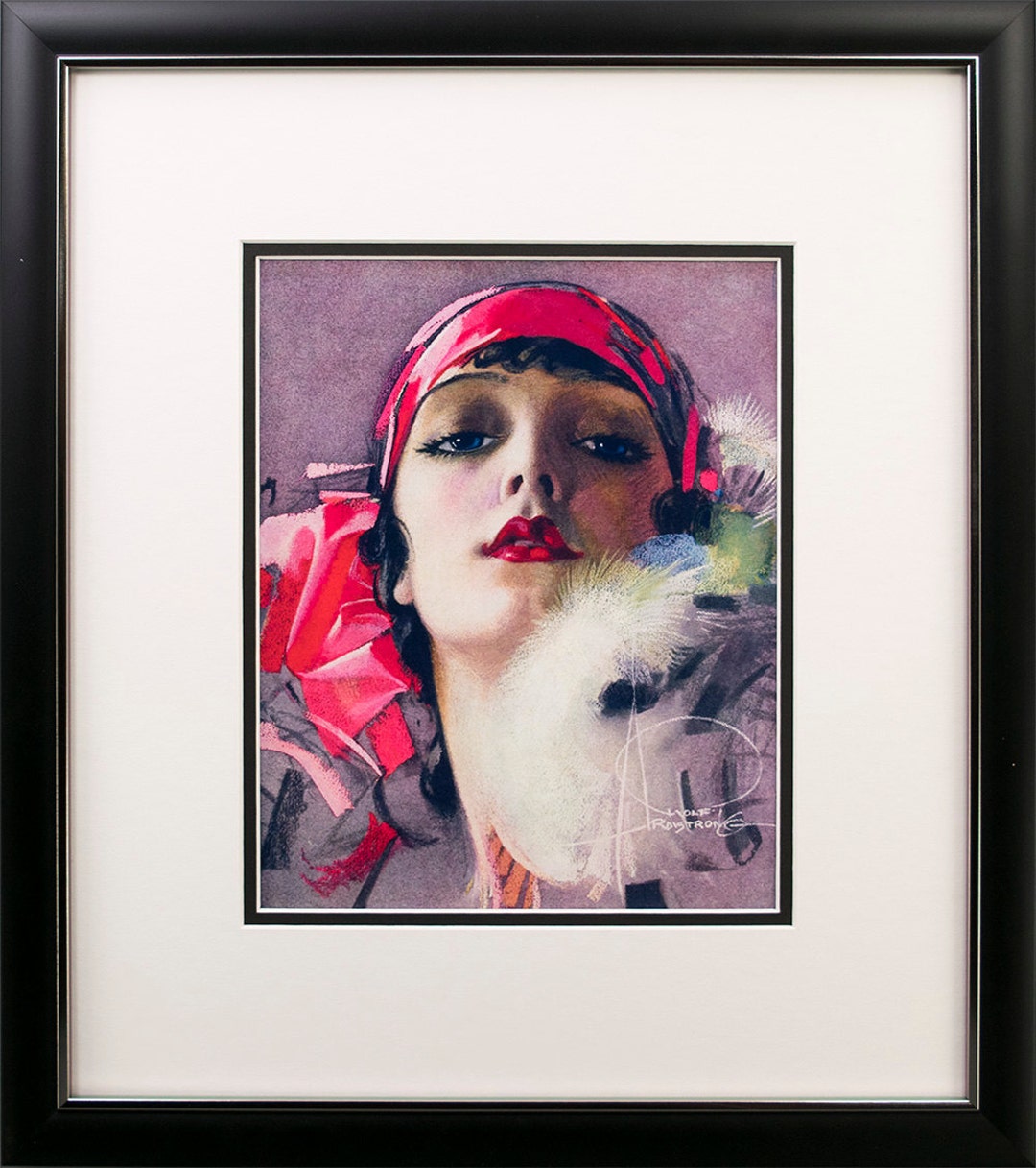 Framed Rolf Armstrong Pin-up Reprint Black W/silver Lip Frame - Etsy