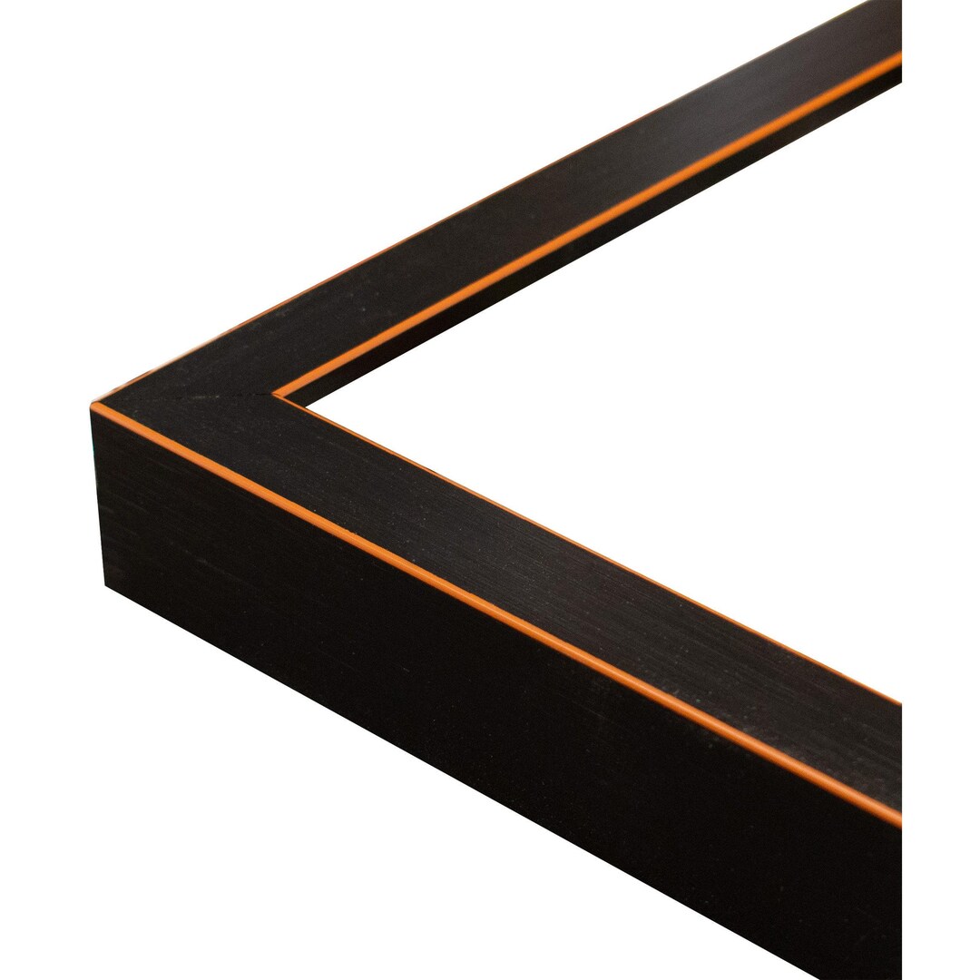 Textured Glossy Black With Orange Pinstripes 3/4" Picture Frame. 4x6 ...