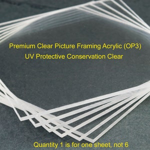 99% UV Protective Picture Framing Acrylic Sheet. Conservation Clear ...