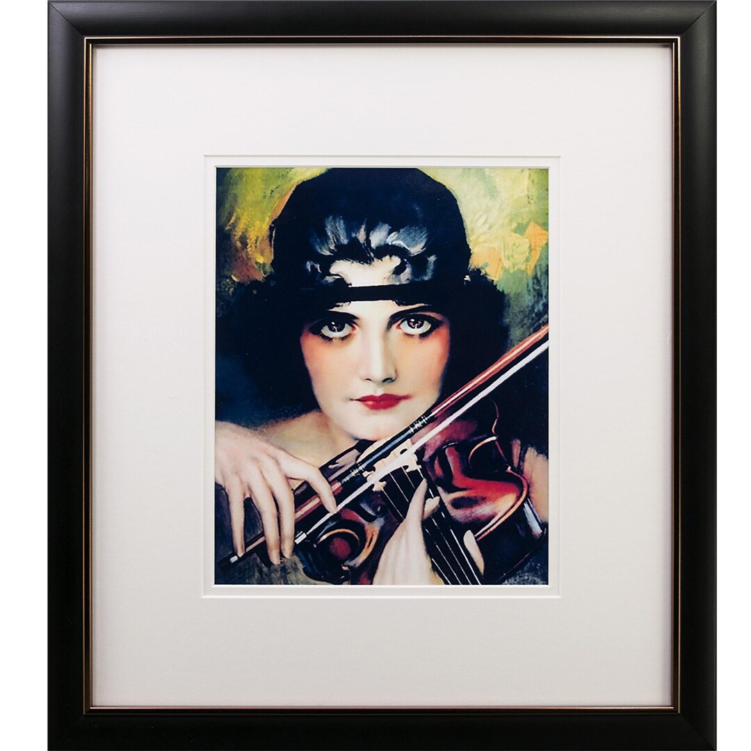 Framed Rolf Armstrong Pin-up Reprint Black W/copper Lip Frame 15 5/8 X ...