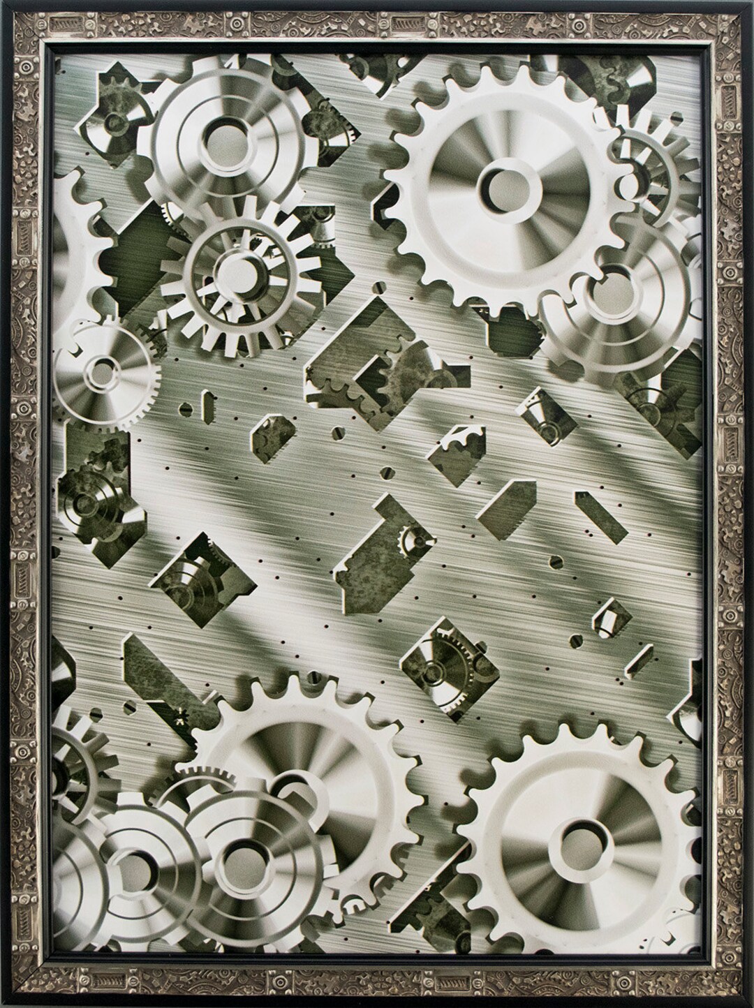 Framed Steampunk Picture Frame. Inspired Cogs and Clockwork. Gear Head ...