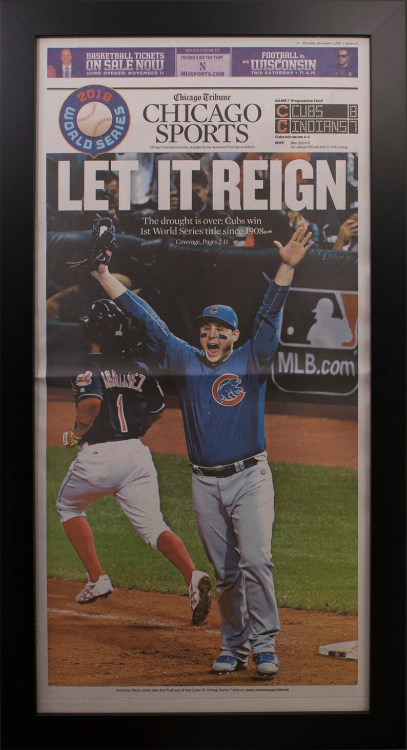 Two Framed Chicago Tribune Cubs World Series 2016 Newspaper - Etsy