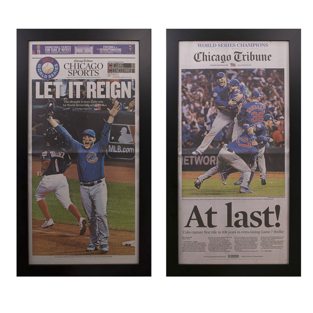 Two Framed Chicago Tribune Cubs World Series 2016 Newspaper - Etsy