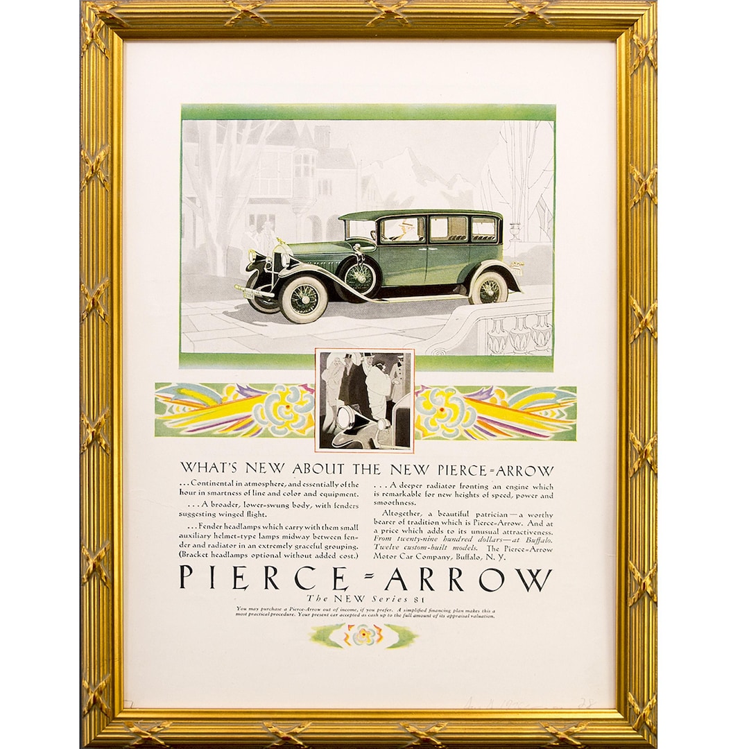 Framed 1928 Pierce Arrow Car Ad. Series 81. 9 1/2 X 13" Vintage ...