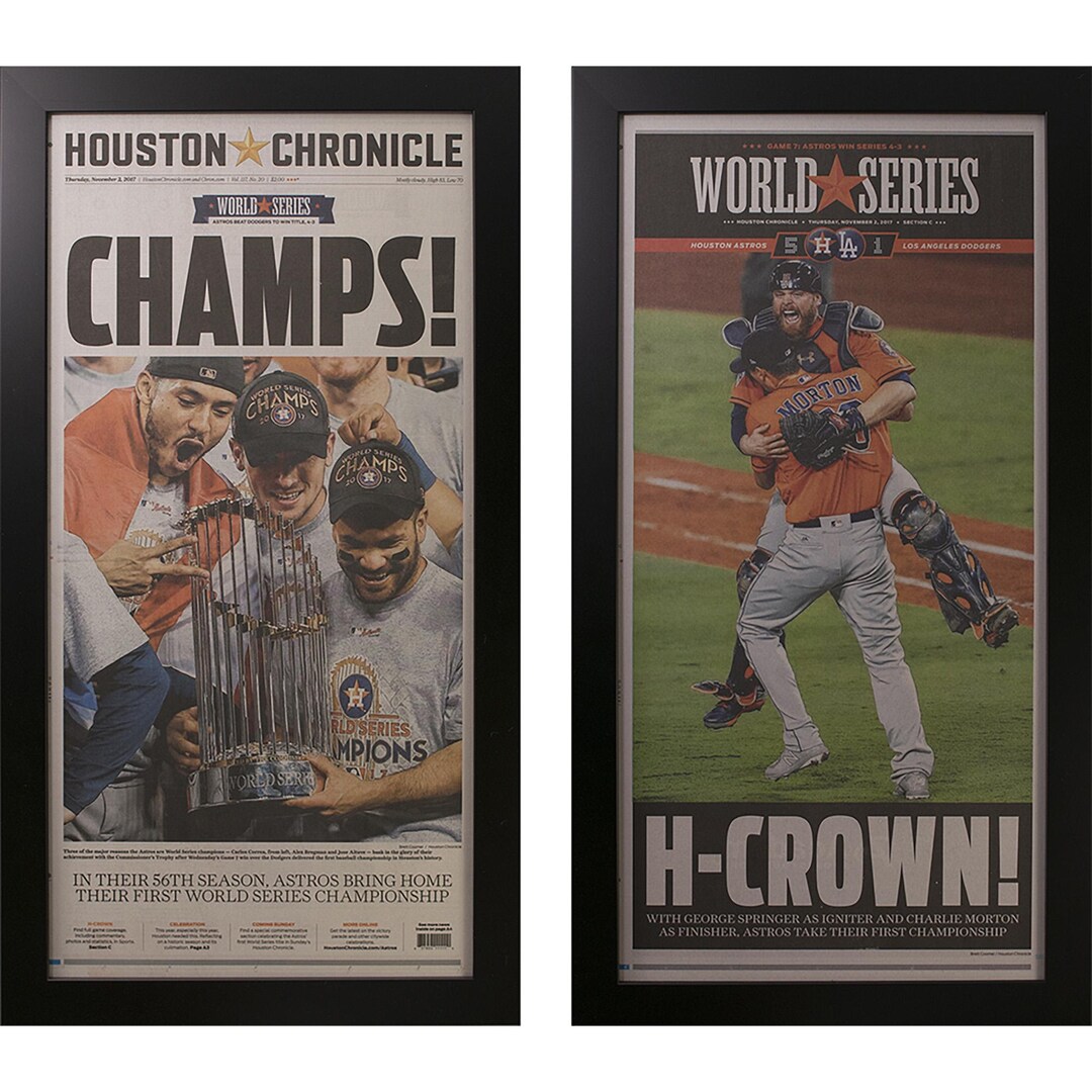 Two Framed Houston Astros World Series 2017 Newspaper Frames - Etsy