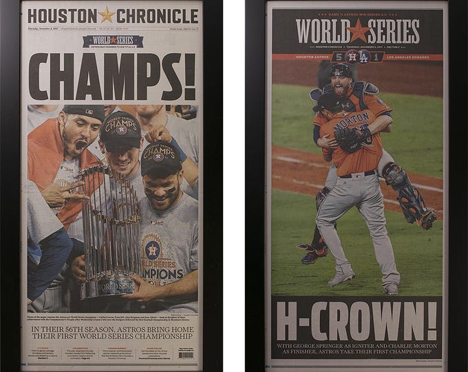 Two Framed Houston Astros World Series 2017 Newspaper Frames - Etsy