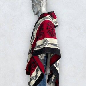 Alpaca Wool Poncho With Hood in Red | Santa Claus | Soft & Comfortable ...