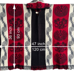 Alpaca Wool Poncho With Hood in Red | Santa Claus | Soft & Comfortable ...