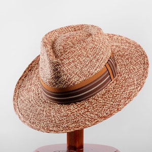 Genuine Panama Hat Ecuador fedora Sienna Fino High Quality Hat Made of Toquilla Straw Handmade ...