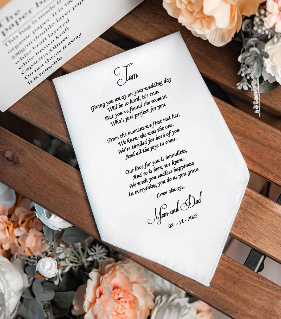 Son Handkerchief Gift From Mom and Dad - Giving You Away on Your ...