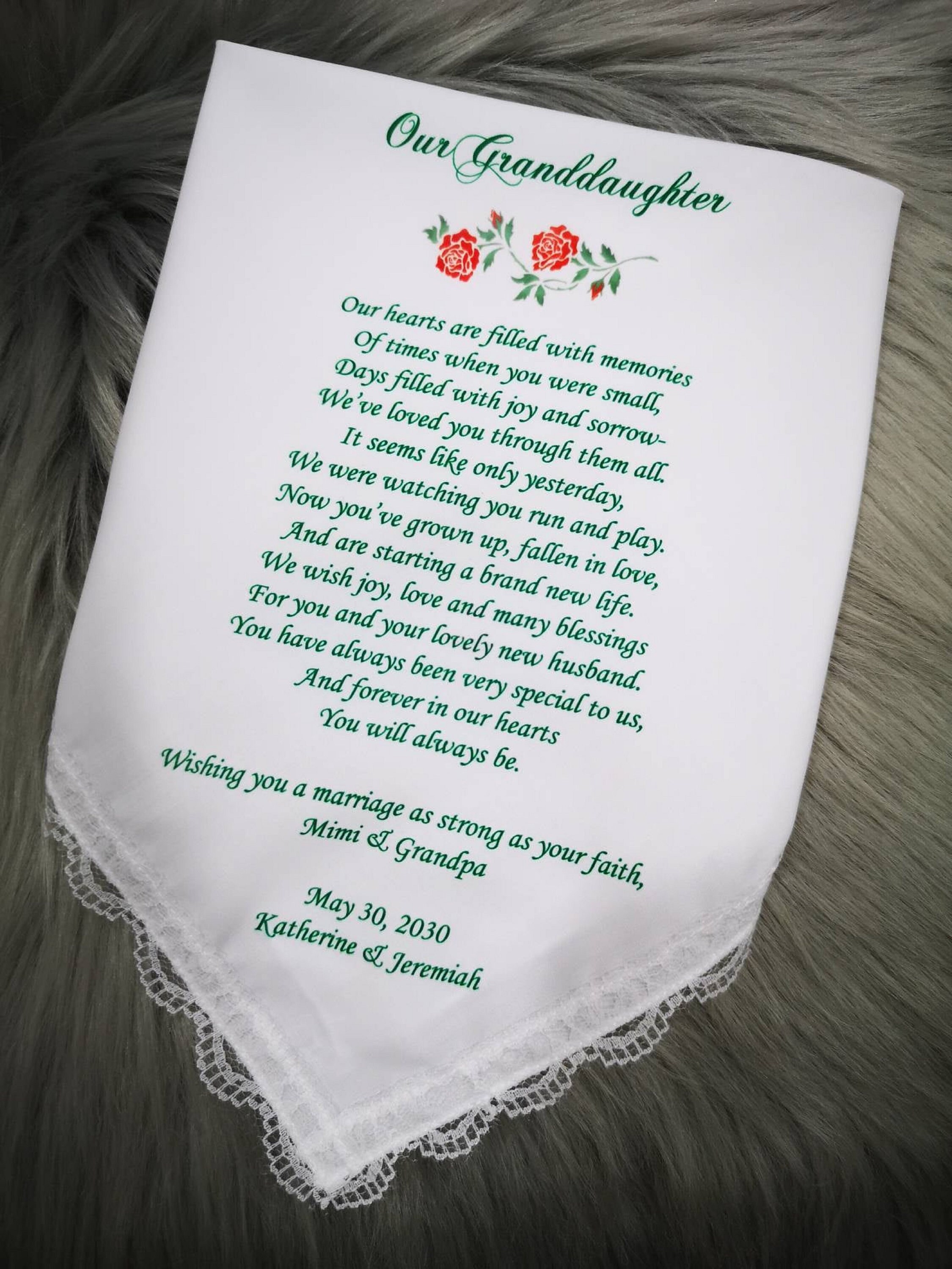 Personalized Handkerchief gift for Granddaughter gift from | Etsy