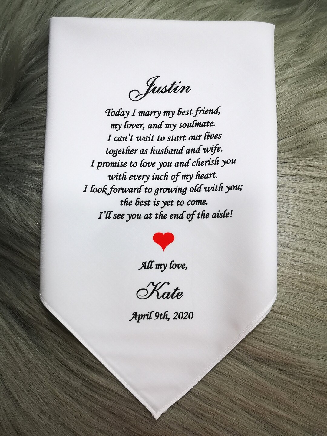 Personalized Handkerchief for Groom, Gift From Bride, Husband and Wife ...