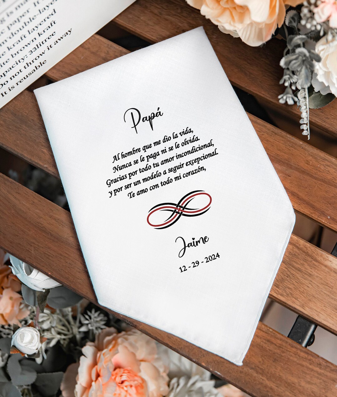 Personalized Spanish Handkerchief, Papa Gift From Bride, Al Hombre Que ...