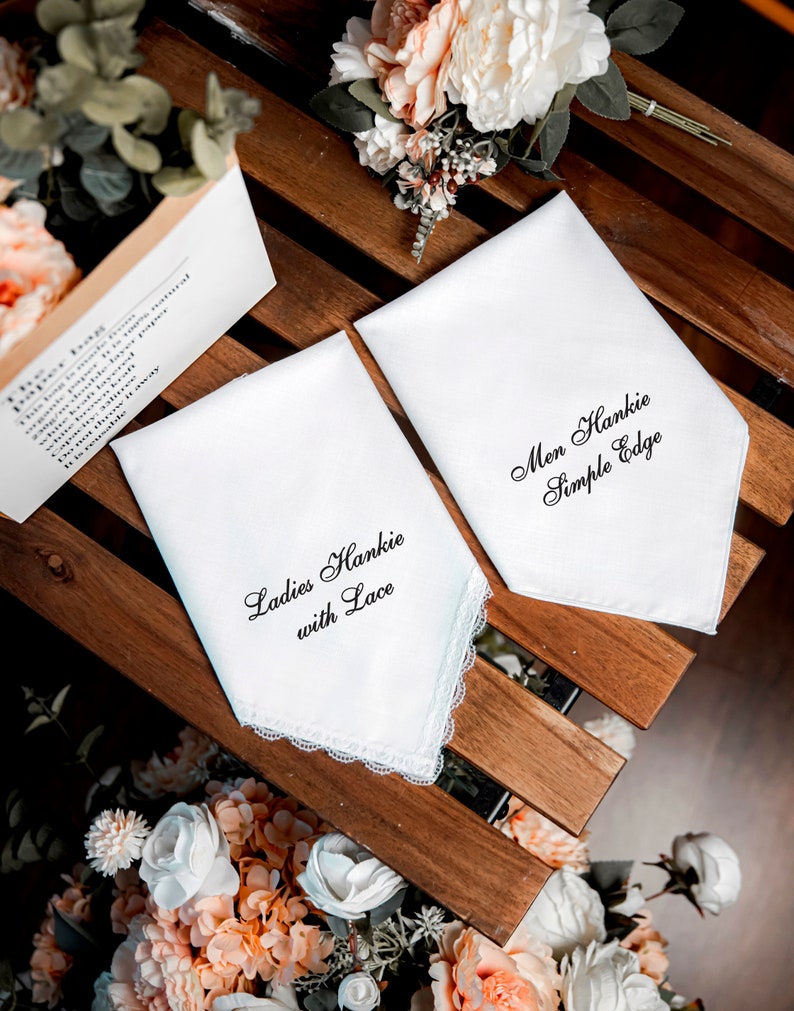 Personalized Wedding Handkerchief for Bride - Custom Printed Keepsake ...