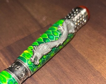 Beautiful Handcrafted Dragon Themed Ballpoint Twist Pen With Blue/gold ...