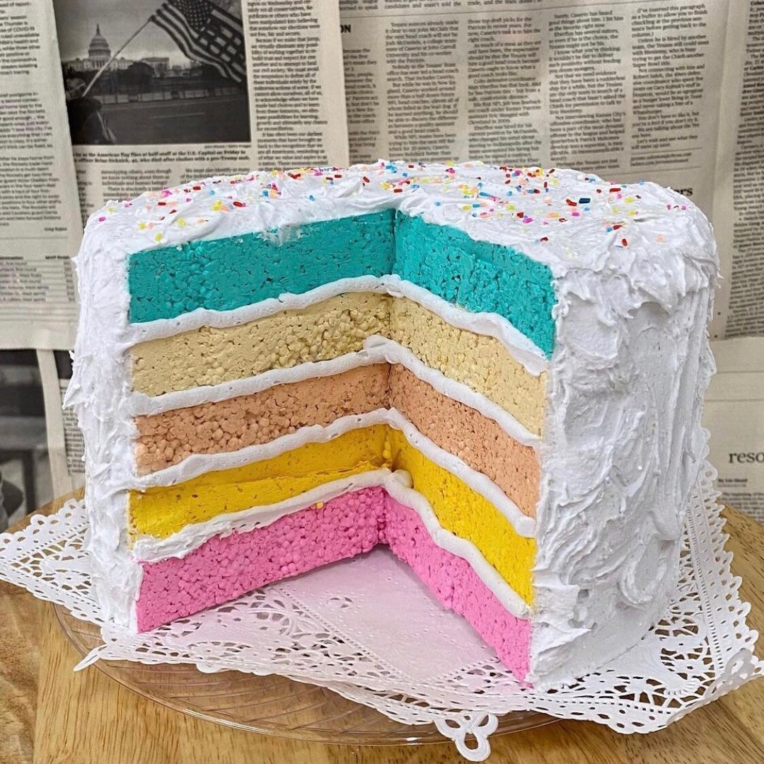 Fake Rainbow Cake, Retro Cake, Photo Props, Vintage Cake, Faux Cake - Etsy