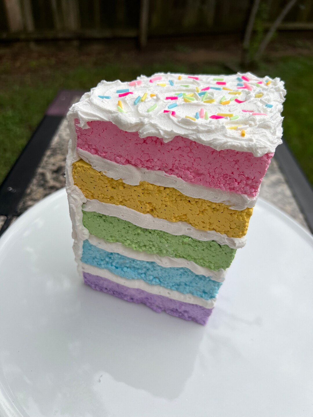 Fake Rainbow Cake Slice, PASTEL CAKE SLICE, Photo Props, Vintage Cake ...