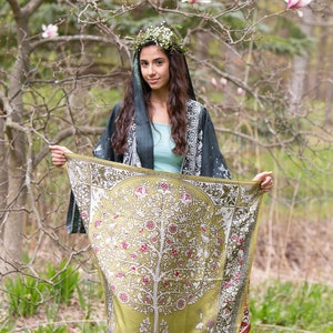 Silk Scarf tree of Life Printed Square Scarf in | Etsy