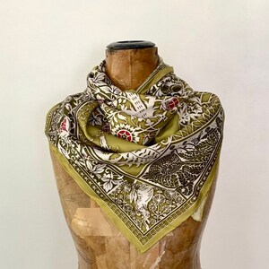 Silk Scarf tree of Life Printed Square Scarf in | Etsy