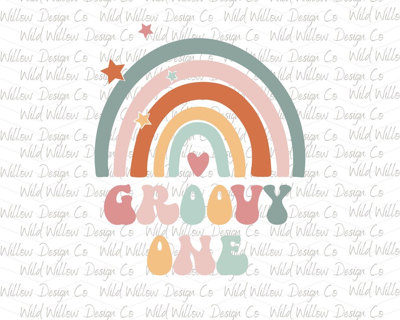 Groovy One Birthday Decoration Png Svg, One Year Old Girl Gift, First ...
