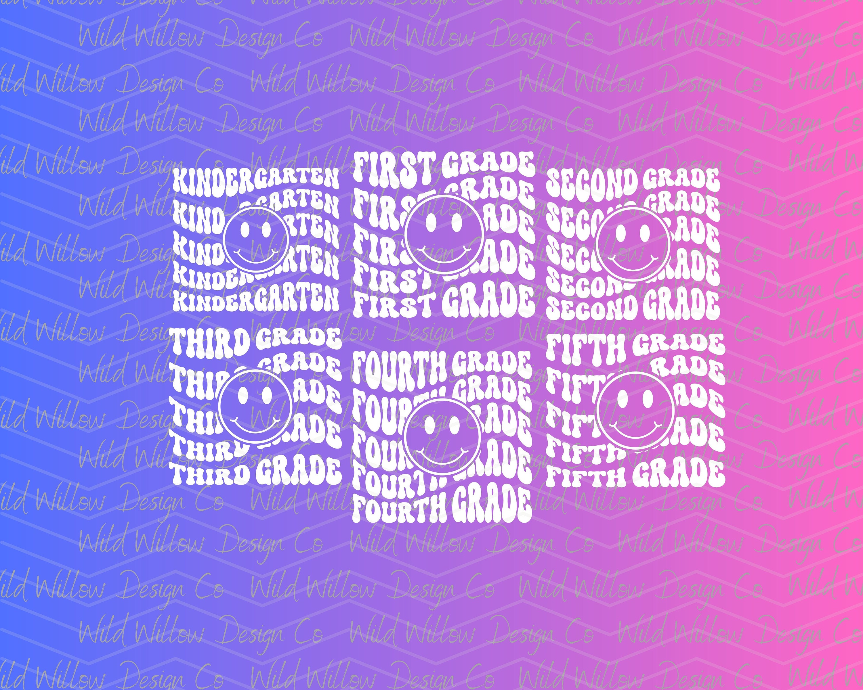 Smiley Face Retro Groovy Svg Png Bundle for Math Pre K Kindergarten ...