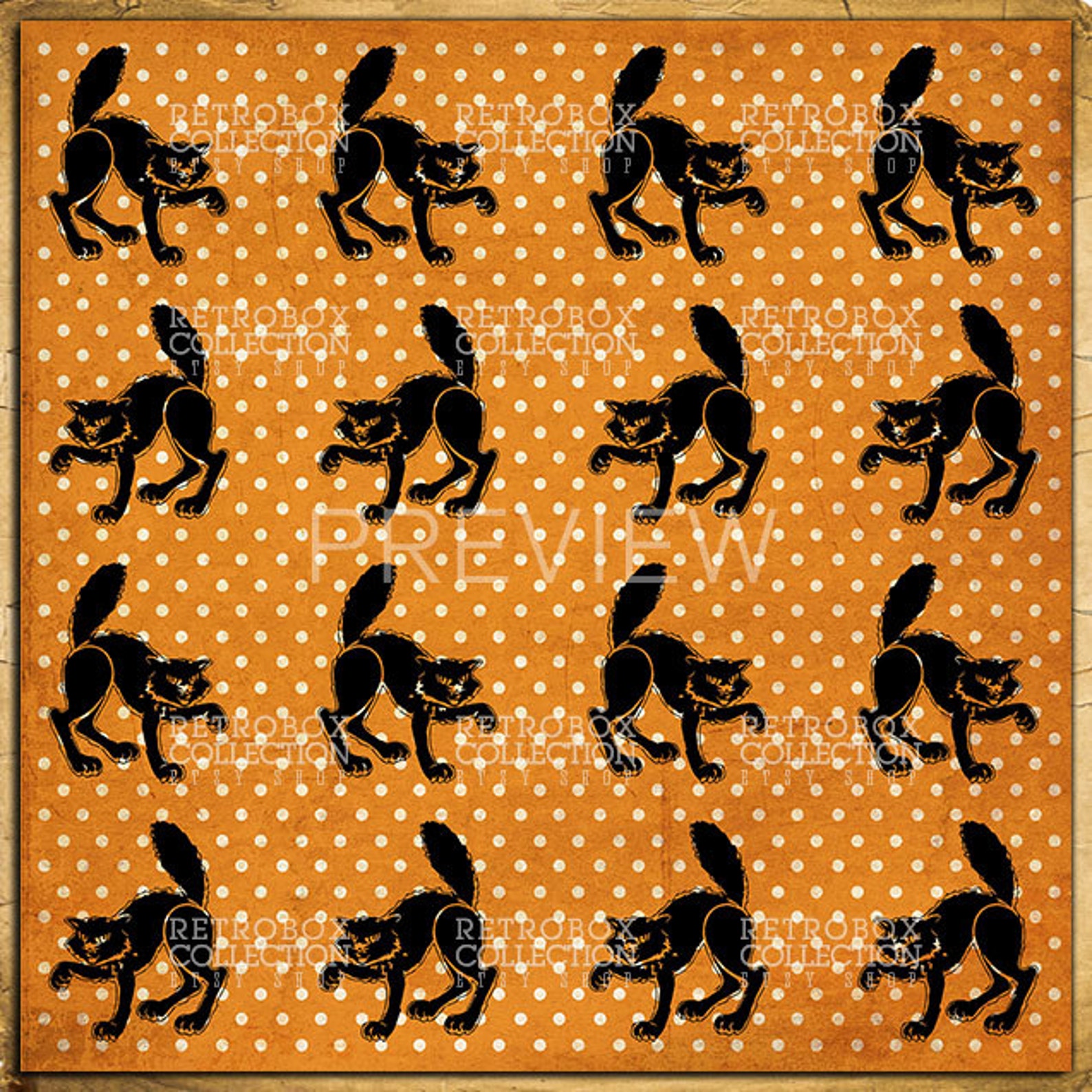 Halloween Dots Digital Papers Vintage Wallpaper - 12 Digital Papers ...