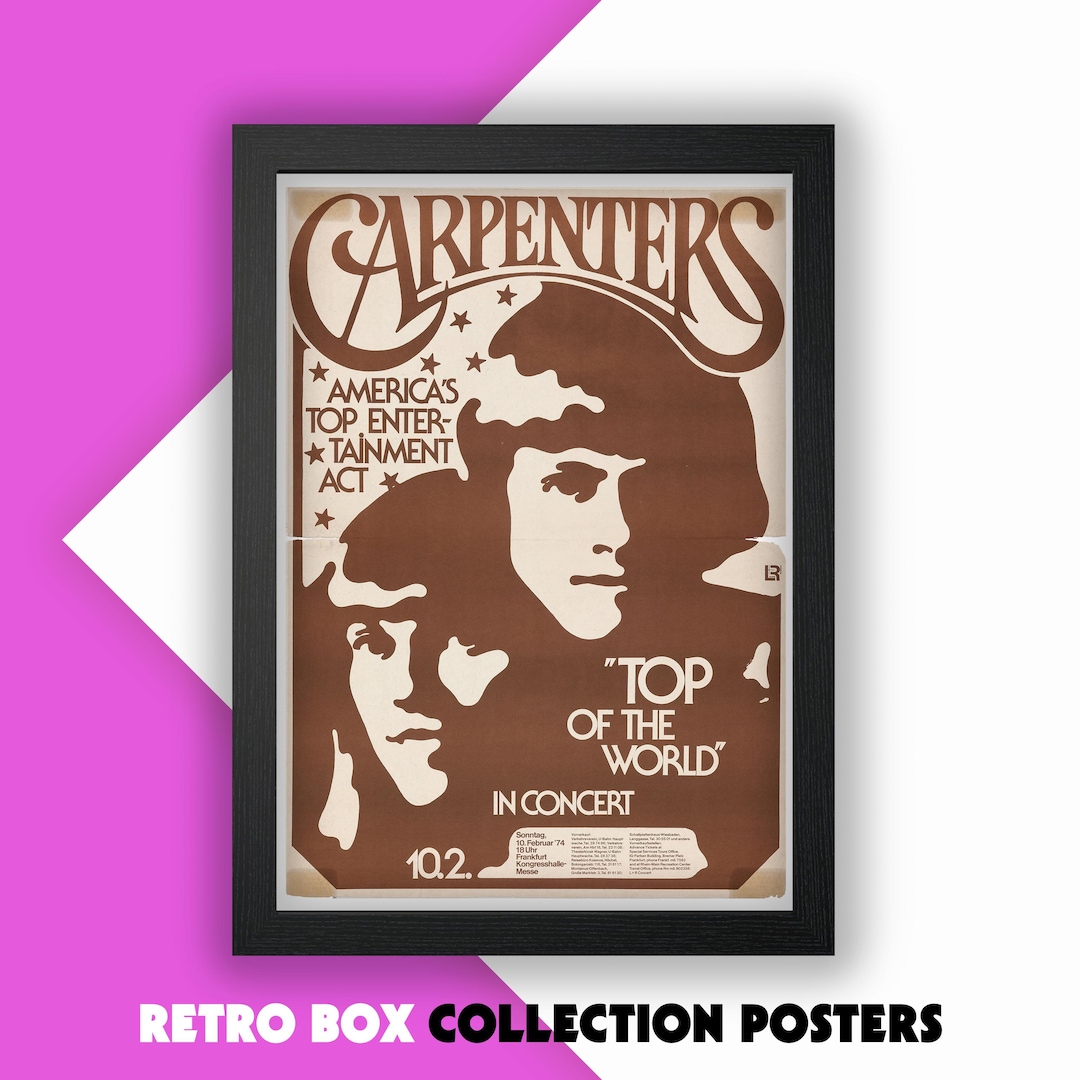 Carpenters Concert Poster - Music Poster - Gig Poster, Vintage Style ...