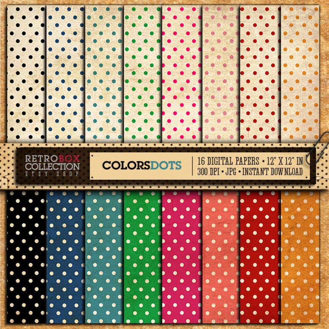 Dots Digital Papers Vintage Papers Polka Dots Wallpaper - 16 Digital ...