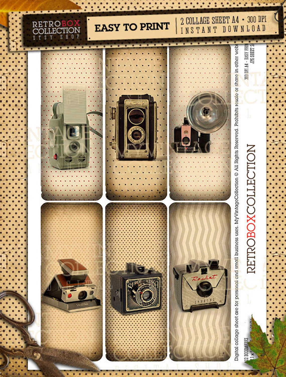 Retro Camera Bookmarks 12 Archival Vintage Digital Printable | Etsy