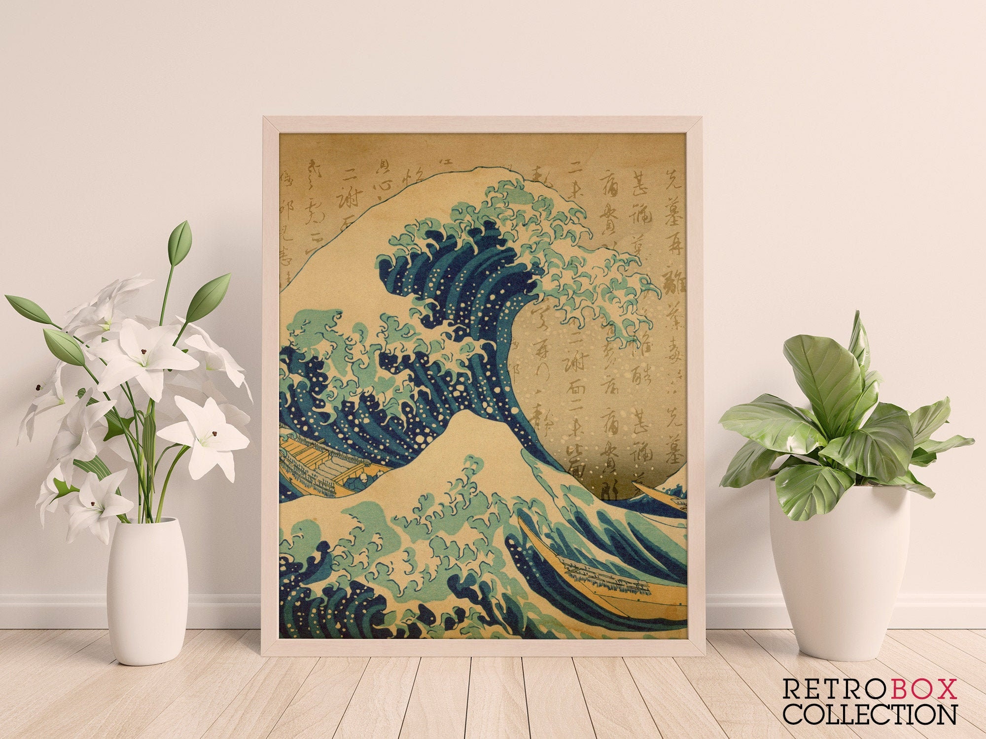 The Great Wave by Hokusai Collage Art Print, Asia Decor, Wall Decor ...
