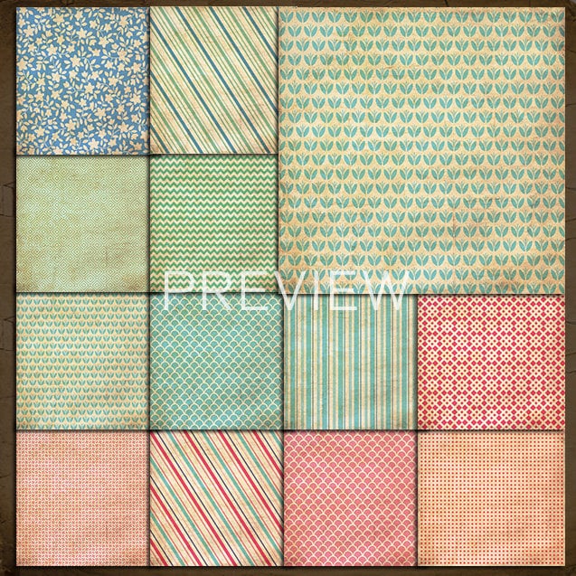 Pastel Digital Paper Vintage Wallpapers - 12 Digital Papers Pack ...