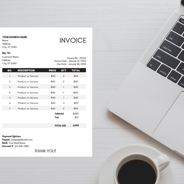 Billing Invoice Template - Etsy