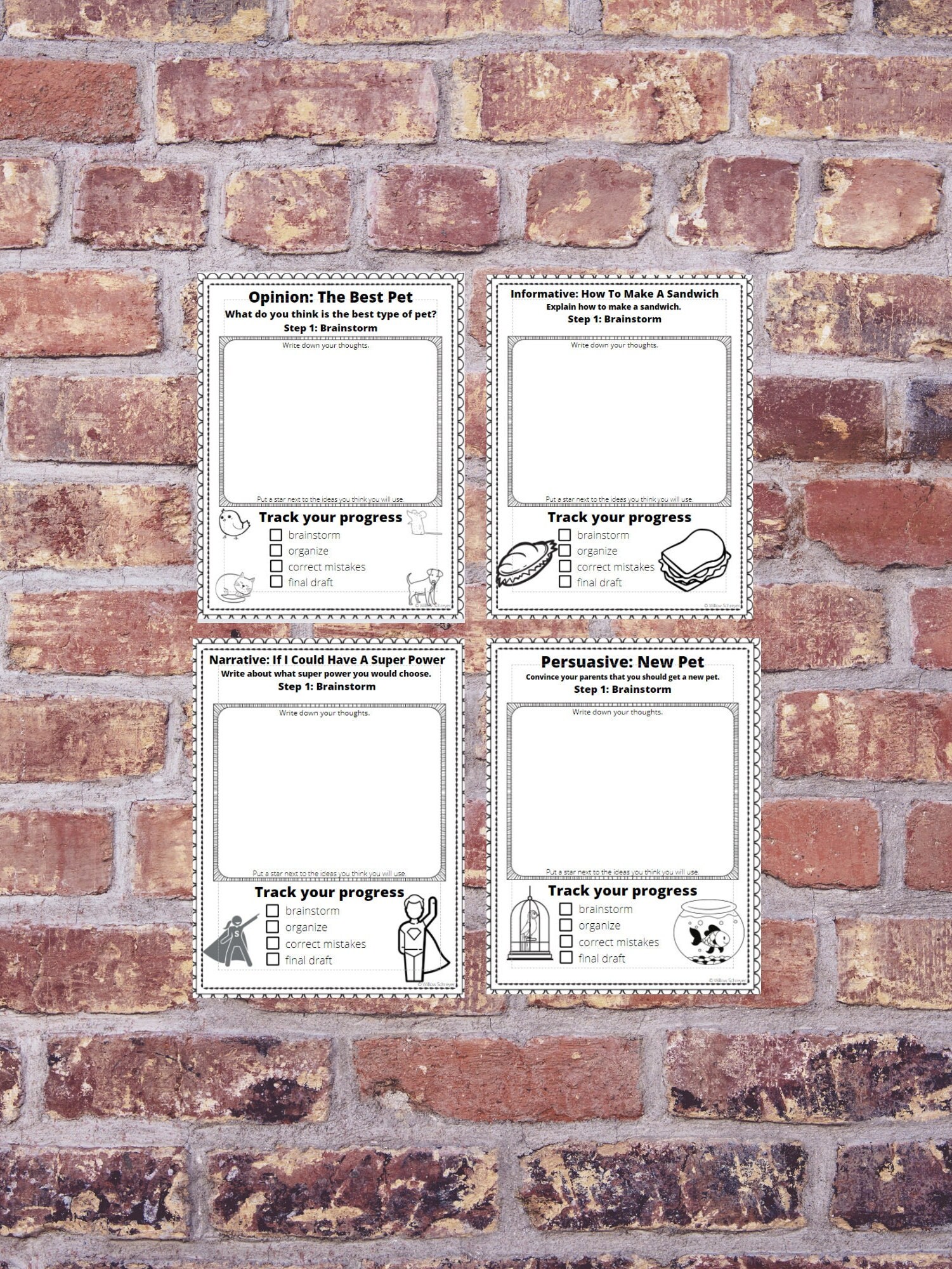 Hamburger Paragraph Graphic Organizer, Writing Prompts Packet, Writing ...